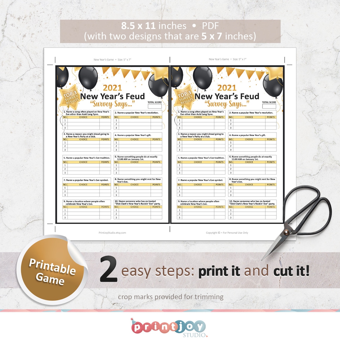 New years eve games Family feud game for new years party New | Etsy