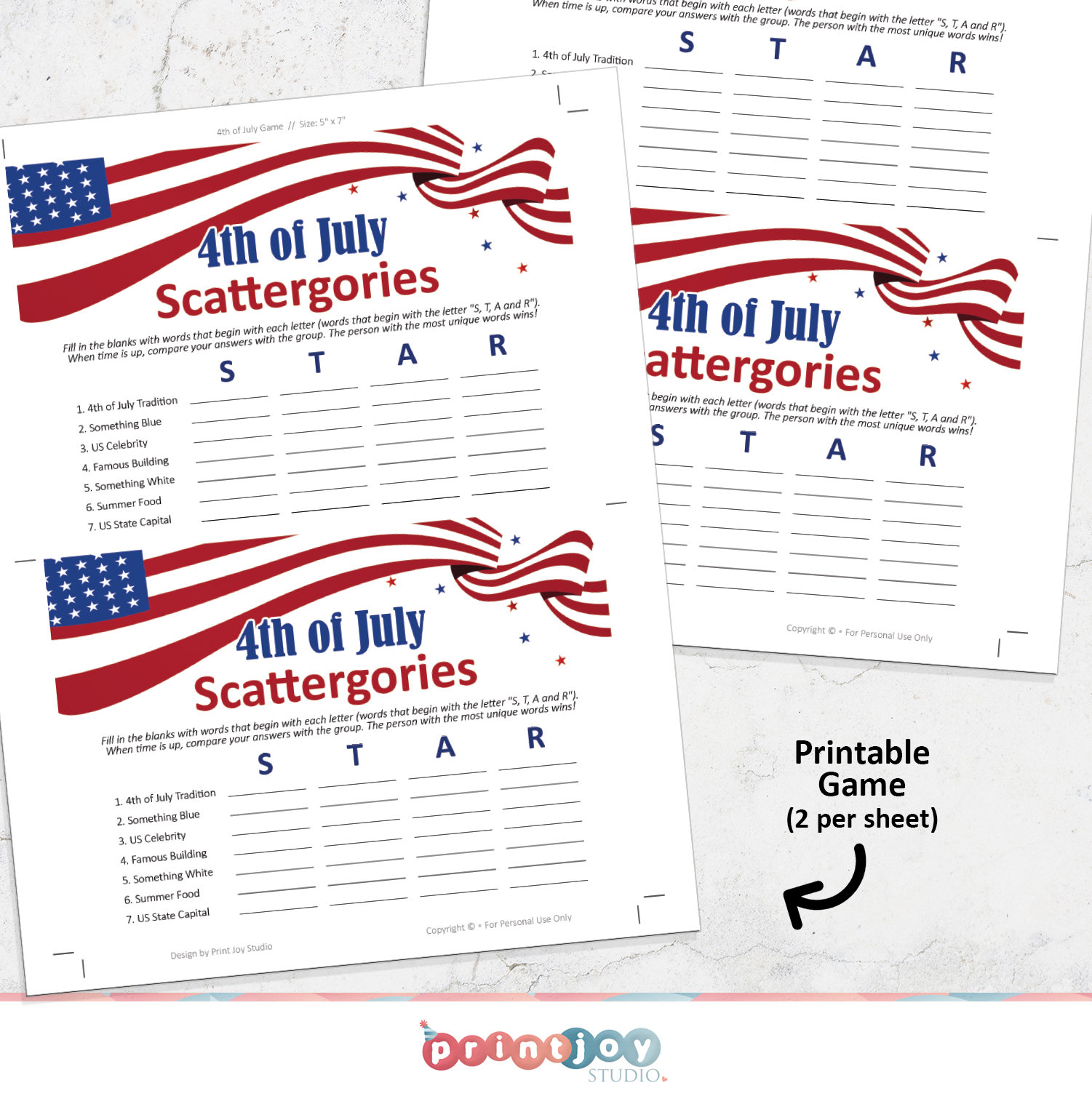 4th of July printables games bundle fourth of July party | Etsy