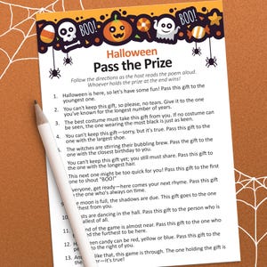 Printable Halloween Pass the Gift Game, Party Games for Adults, Left ...
