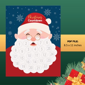 Printable Advent Calendar for Kids, Days Until Christmas Countdown ...