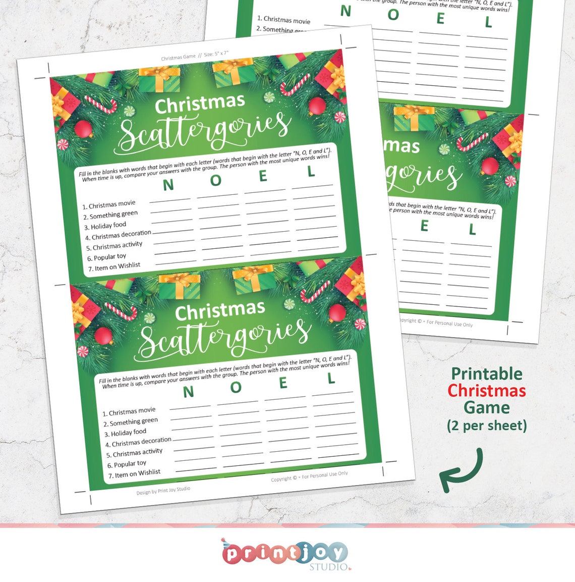 Printable Christmas Scattergories bundle Christmas games | Etsy