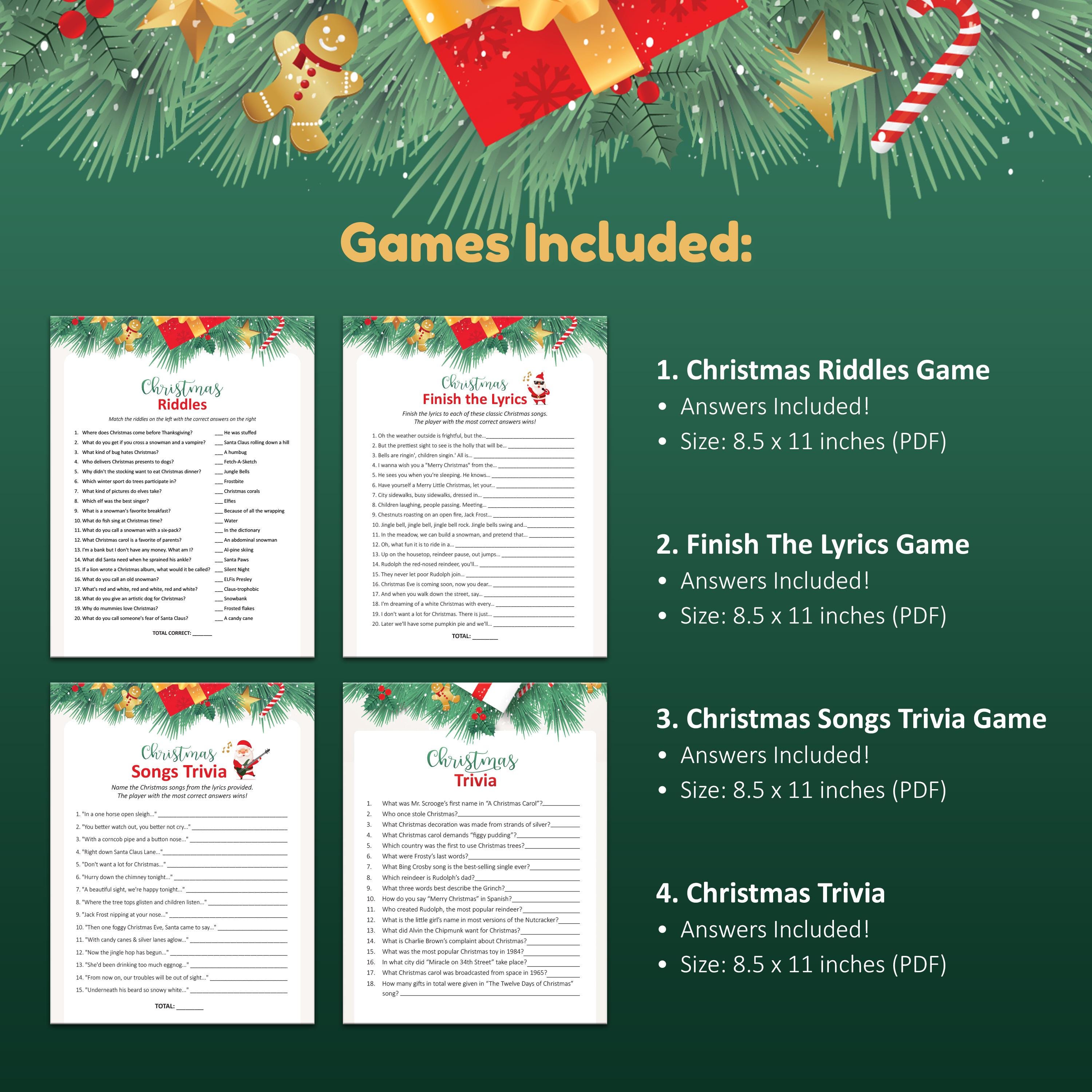 Christmas Party Games for Adults, Family Christmas Games Printable ...