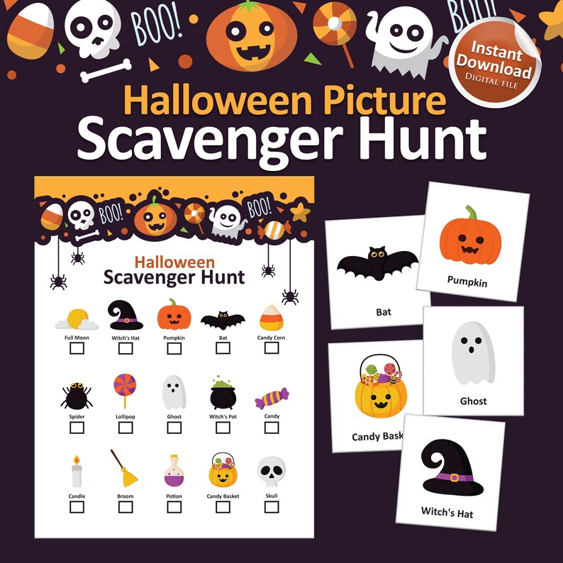 Printable Halloween Scavenger Hunt for Kids Toddler - Etsy