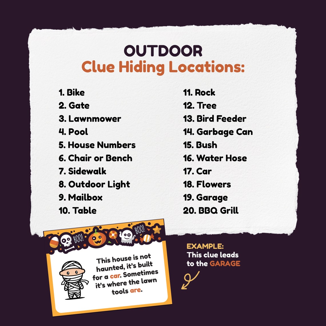 Outdoor Halloween Scavenger Hunt Outdoor Scavenger Hunt for - Etsy