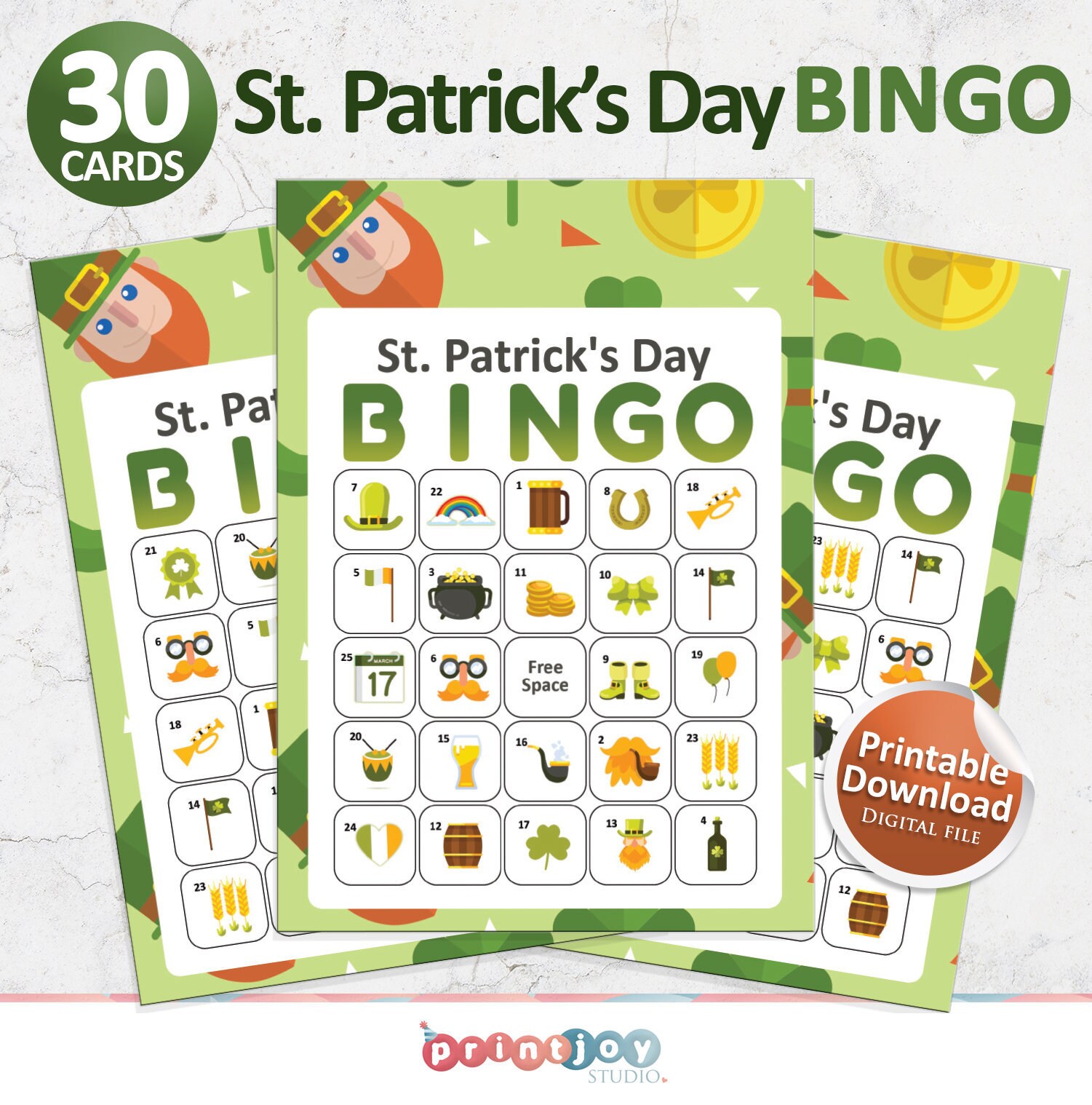 Cartes de bingo de la Saint-Patrick, Saint-Patrick, Jeu de bingo, Fête ...