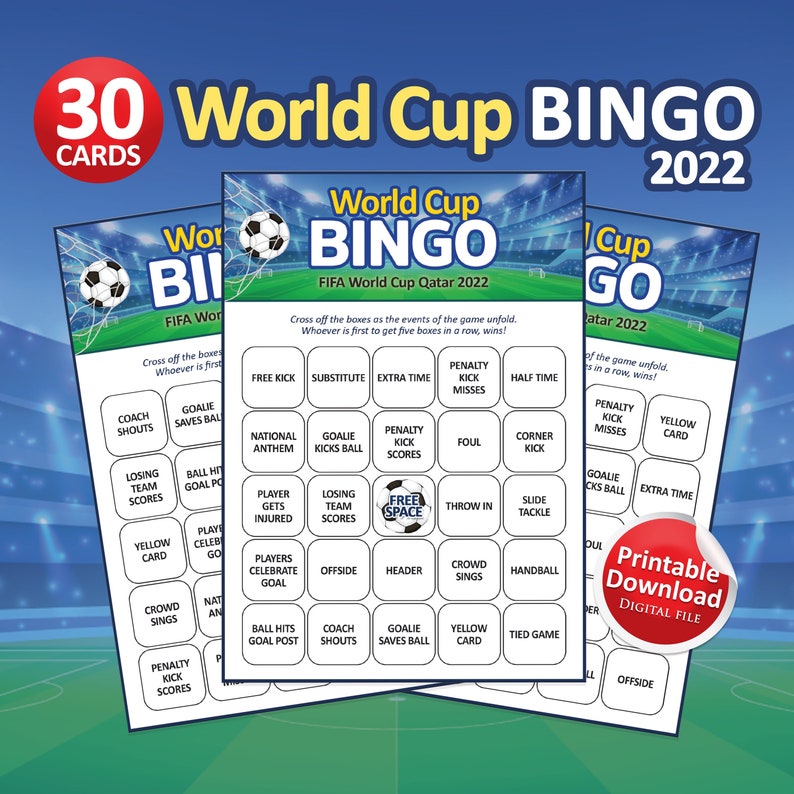 2022 World Cup Bingo Cards Bingo Game World Cup 2022 FIFA - Etsy