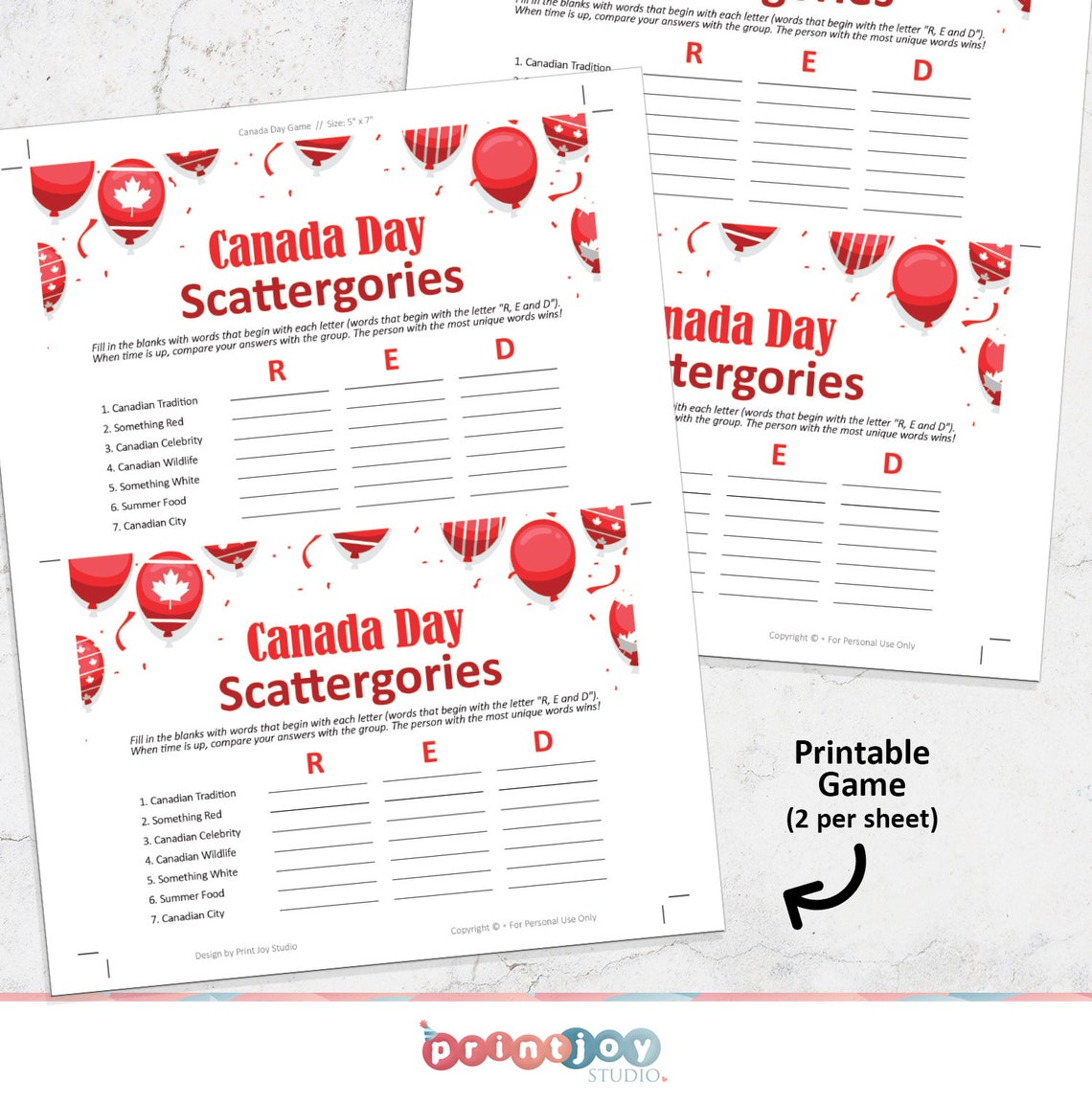 Printable Canada Day Games Bundle Instant Download | Etsy