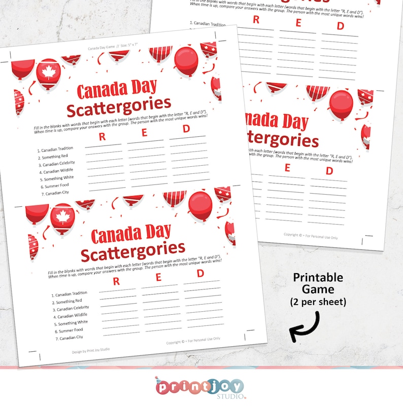 Printable Canada Day Games Bundle Instant Download - Etsy