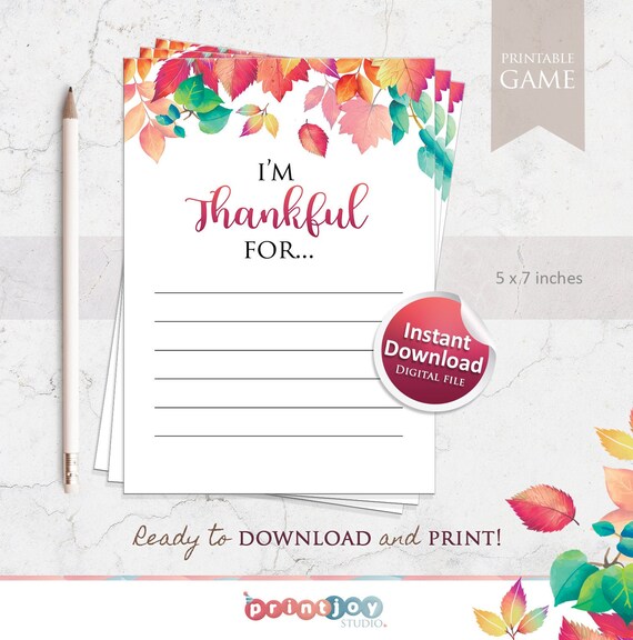 Thankful Printable Gratitude Printable Thanksgiving | Etsy