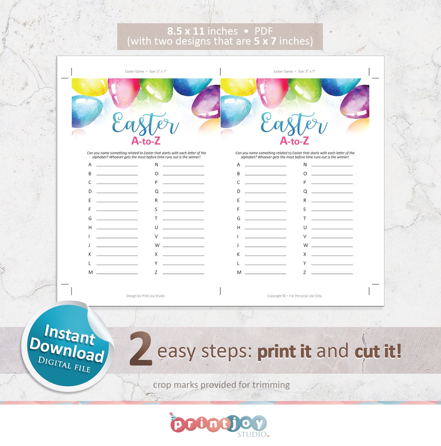 Printable Easter Game Easter Printables Instant Download - Etsy