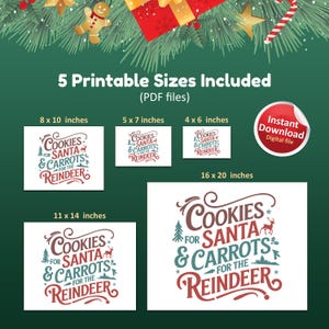 Santas Milk and Cookies Sign, Christmas Cookies for Santa Sign ...