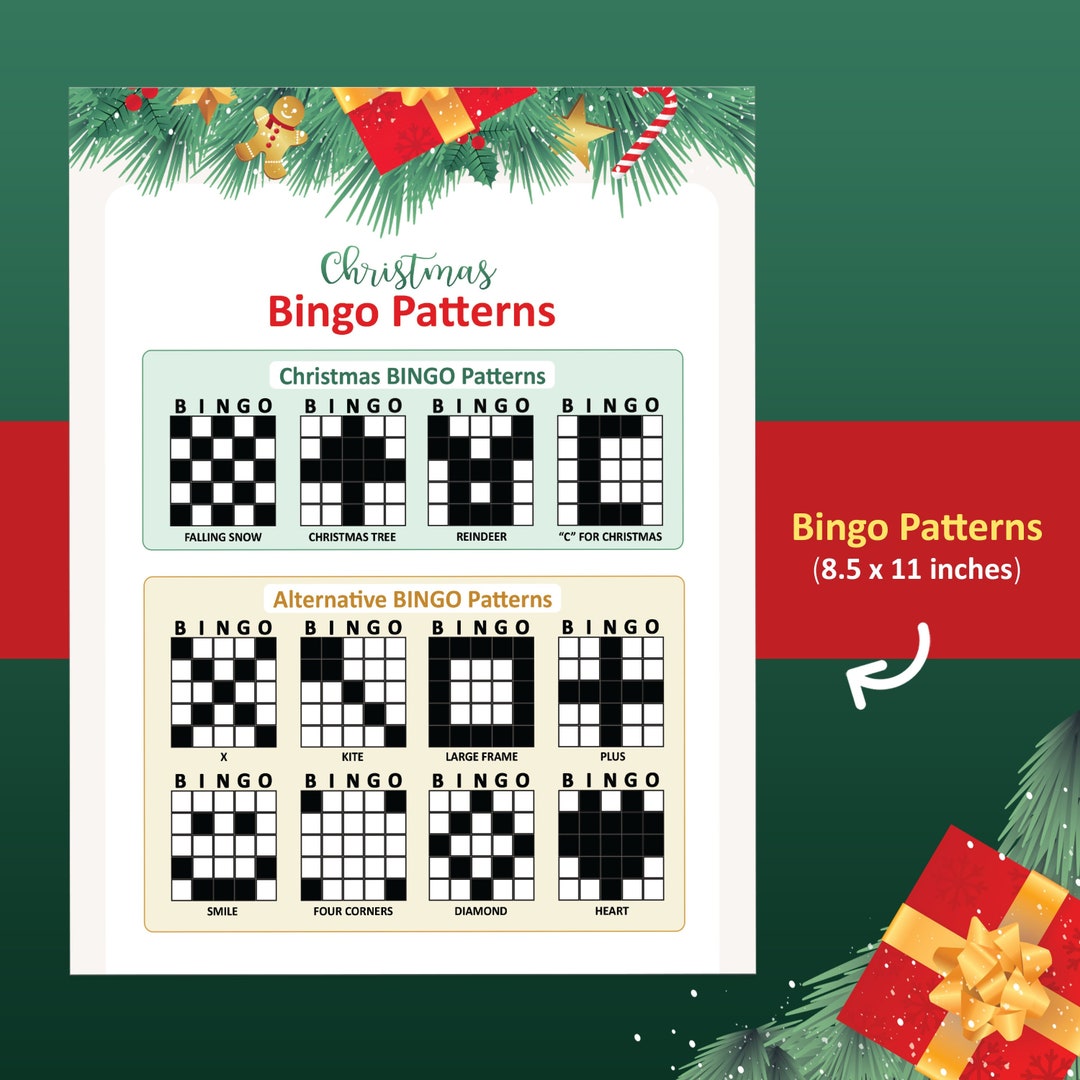Christmas Bingo Patterns, Bingo Game Patterns, Winning Bingo Patterns ...