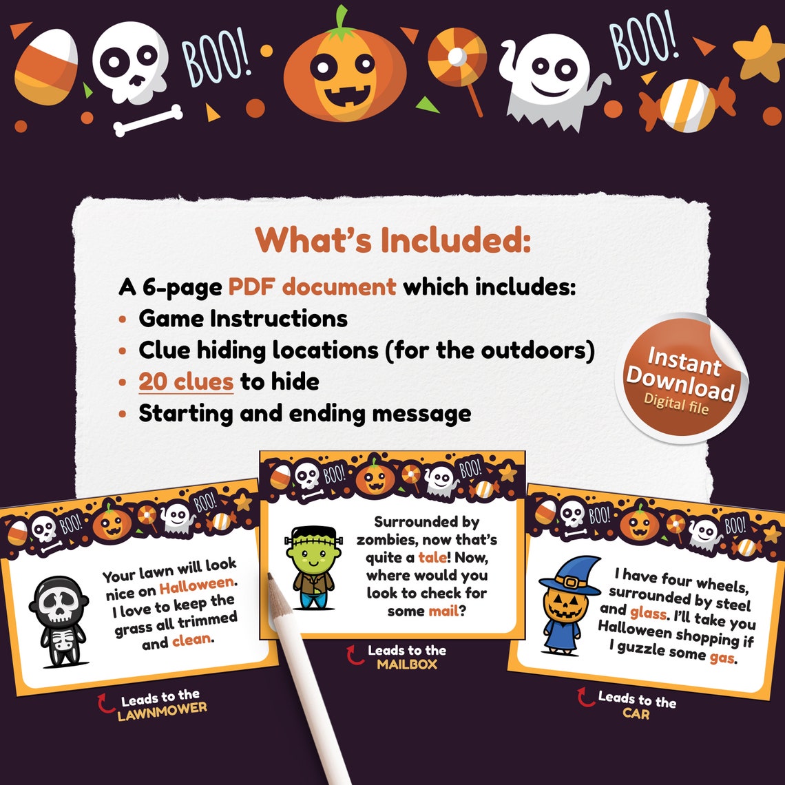 Outdoor Halloween Scavenger Hunt Outdoor Scavenger Hunt for - Etsy