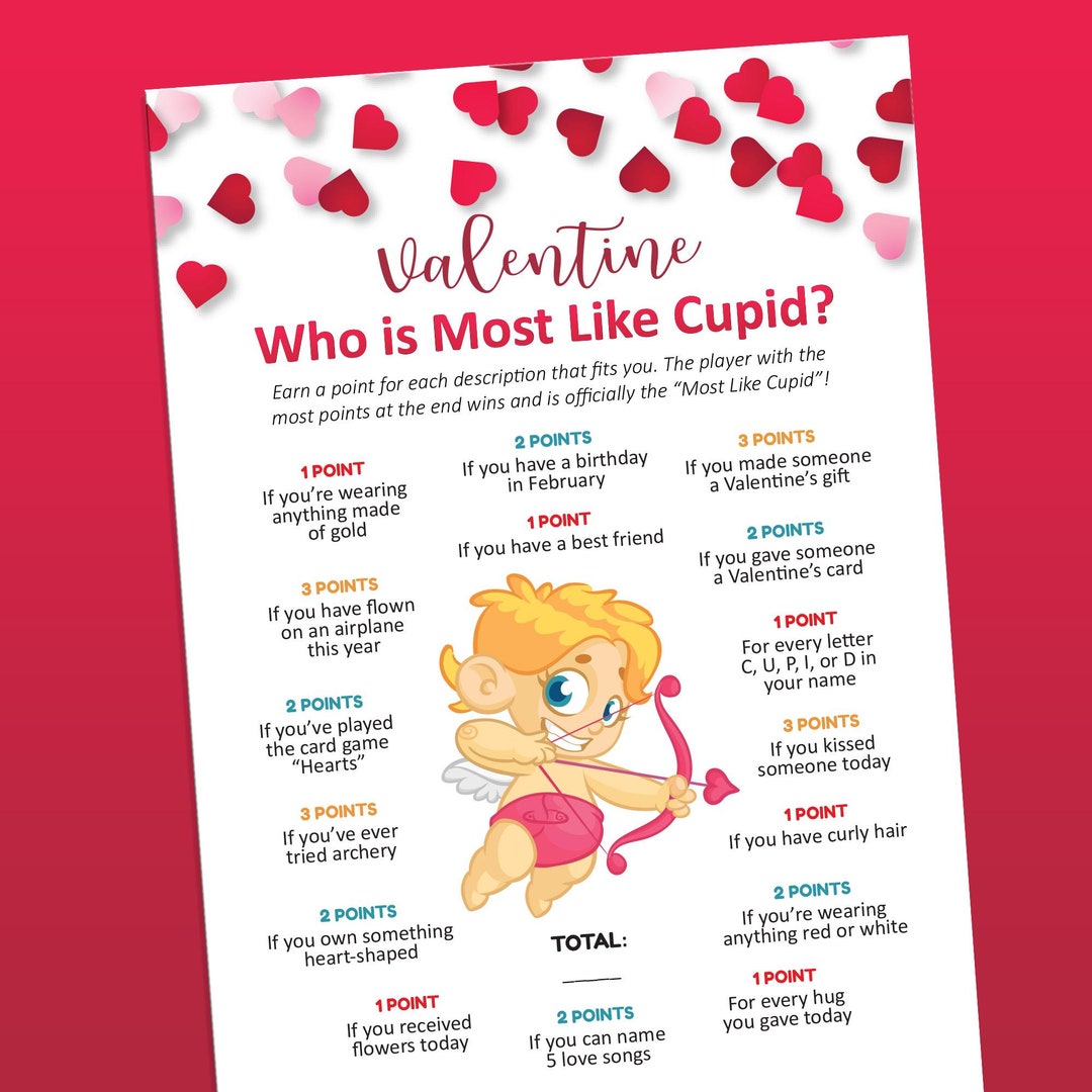 Valentines Most Like Cupid Game, Valentines Games, Party Games ...