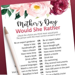 Would Mommy Rather, Mothers Day Games, Would She Rather, Mother Day ...