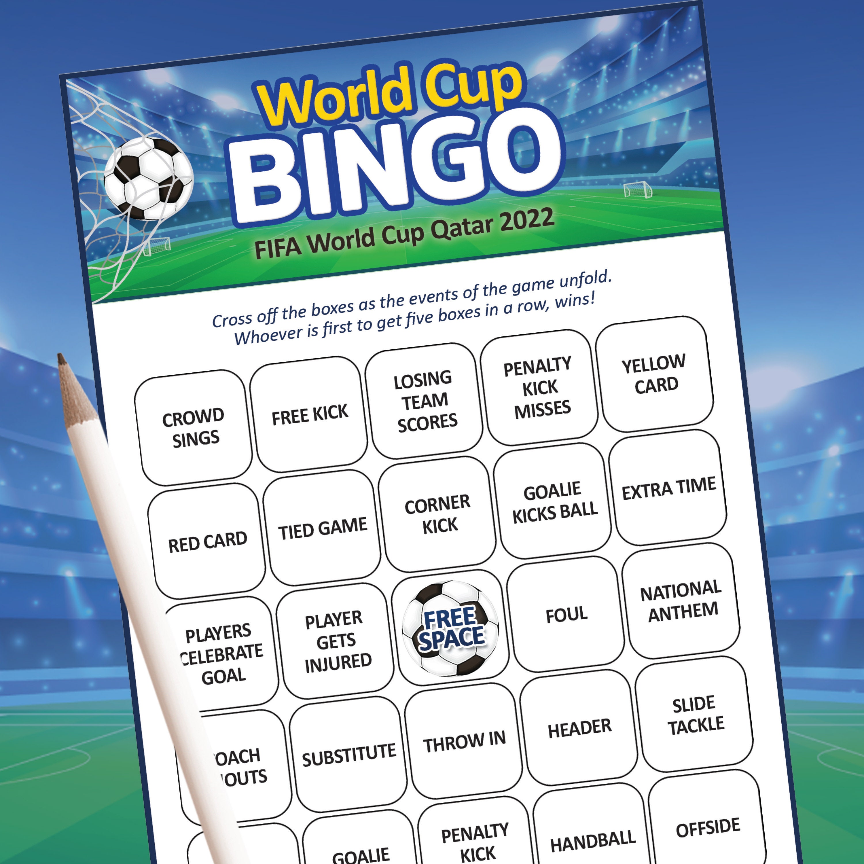 2022 World Cup Bingo Cards Bingo Game World Cup 2022 FIFA - Etsy