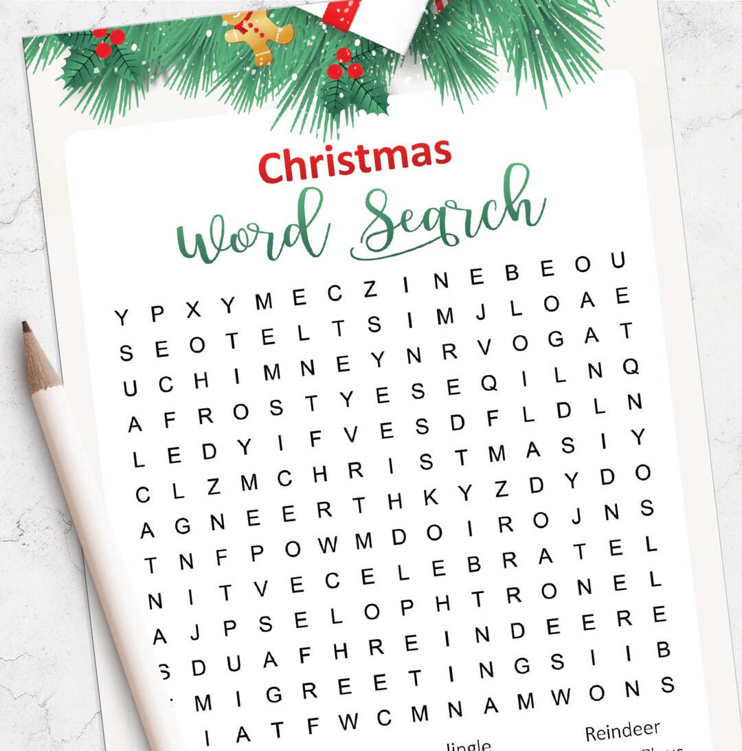 Printable Christmas Word Search Game, Christmas Games, Holiday Party ...