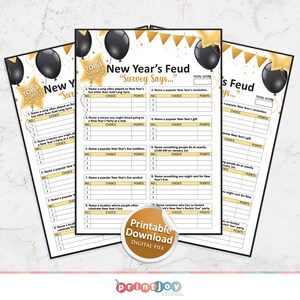 New Years Eve Games, Family Feud Game for New Years Party, New Years ...