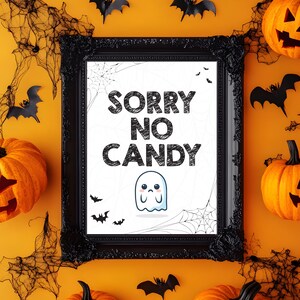 Printable Halloween Sign, Sorry No Candy, Halloween Door Sign ...