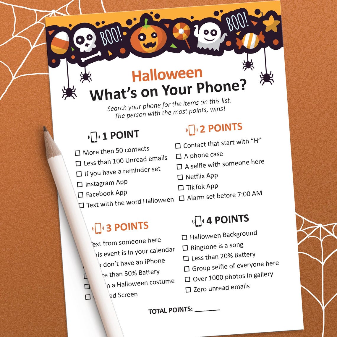 Halloween What's on Your Phone Game, Halloween Party Games, Halloween ...