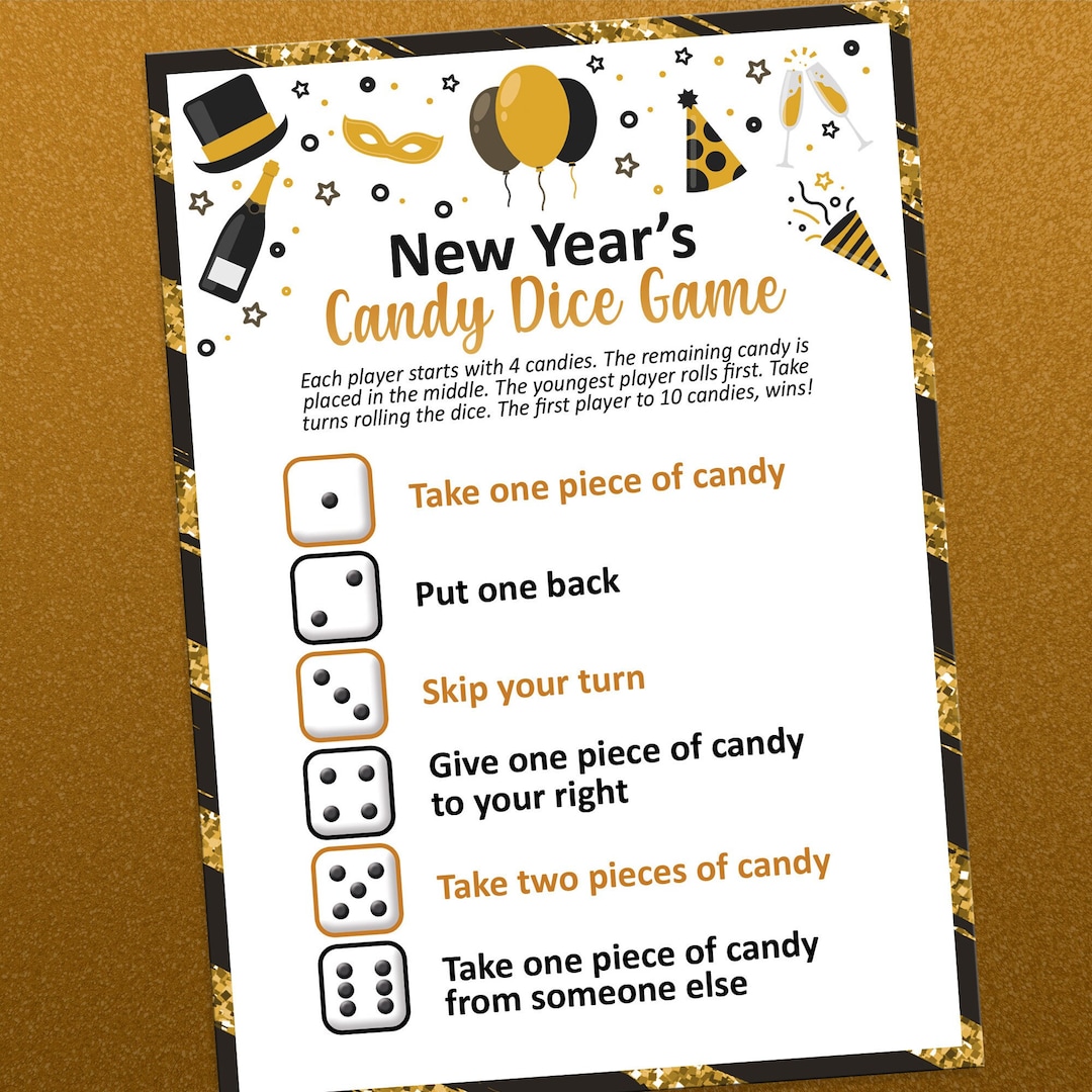 New Years Games, Candy Dice Game, New Year Party Games, New Years Eve ...