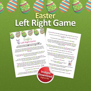 Easter Left Right Game, Left Right Poem, Pass the Prize, Right Left ...