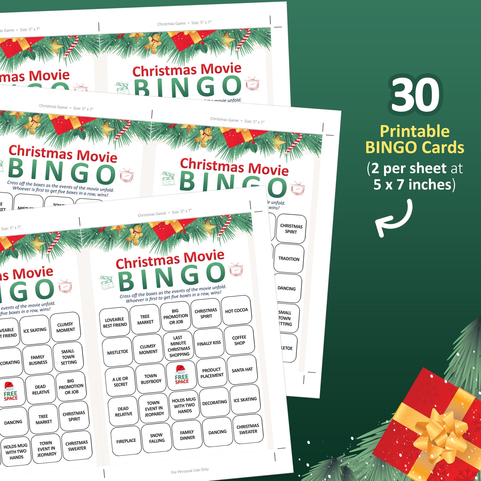 Christmas Movie Bingo Christmas Bingo Hallmark Bingo PDF - Etsy
