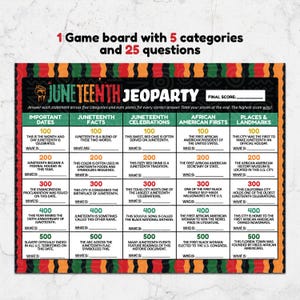 Juneteenth Game, Trivia Questions, Juneteenth Party, Juneteenth ...