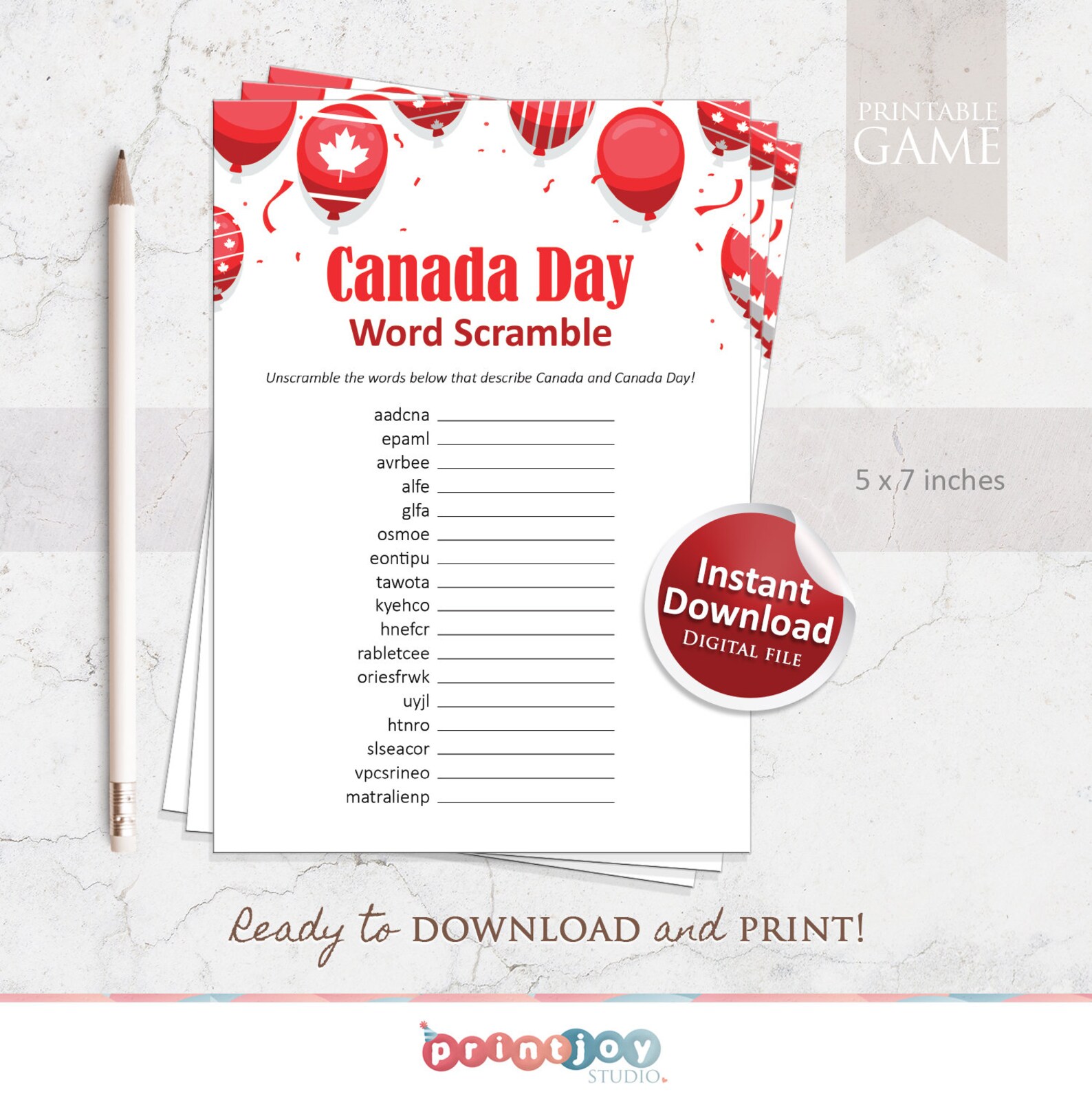 Printable Canada Day Games Bundle Instant Download | Etsy