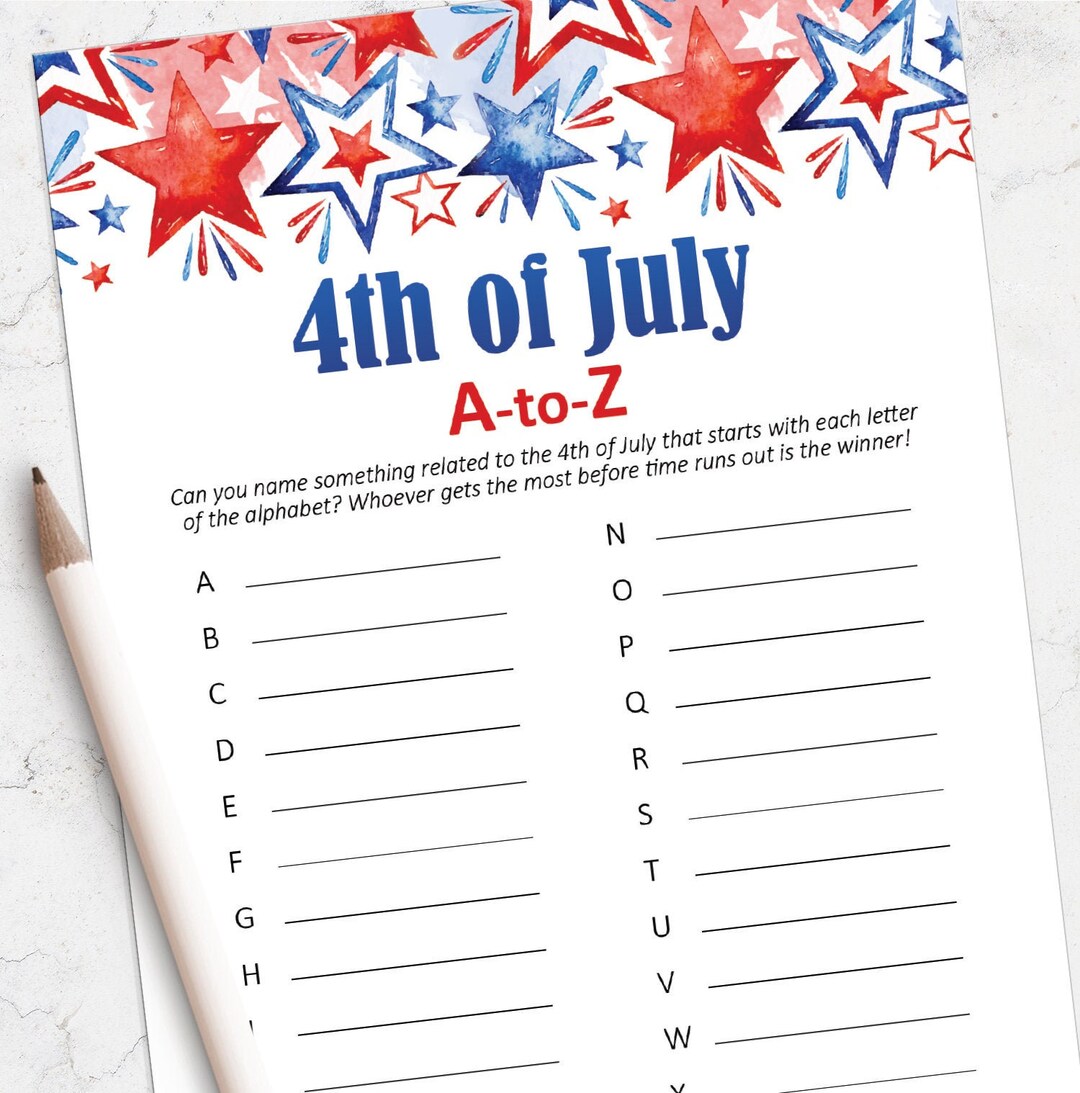 Printable Fourth of July Game, 4th of July Printable Game, Independence ...