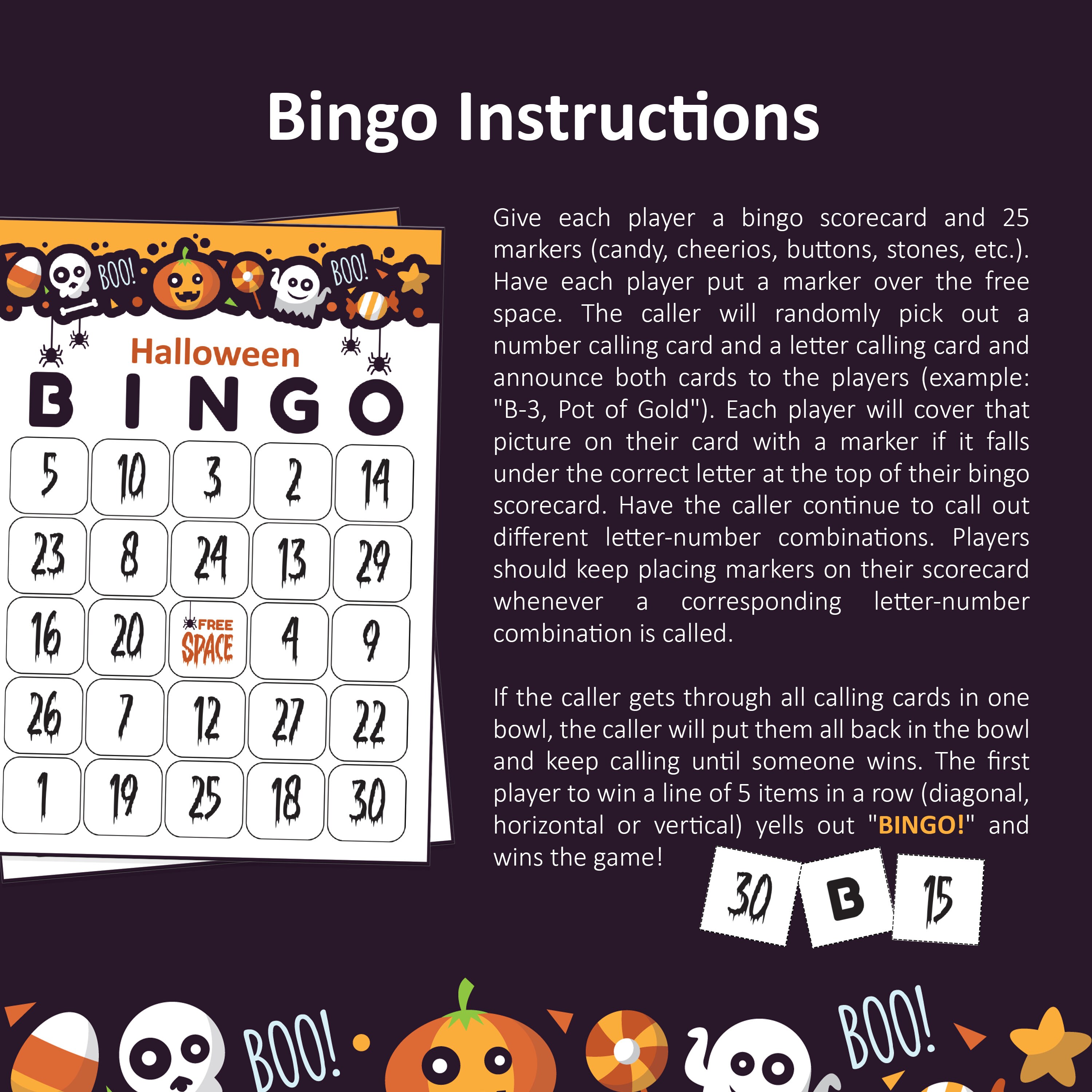 Halloween Bingo Bingo Cards Spooky Bingo Halloween Games - Etsy