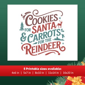 Santas Milk and Cookies Sign, Christmas Cookies for Santa Sign ...