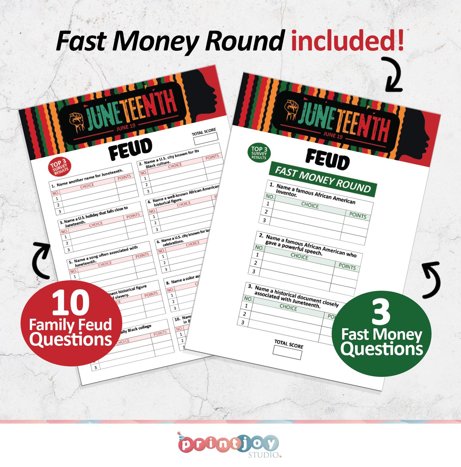 Juneteenth Feud Game, Printable Juneteenth Games, Juneteenth Activity ...