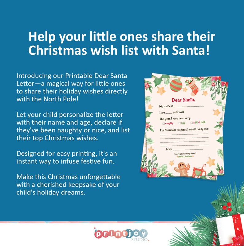 Letters to Santa Santa Letter Christmas Wish List Printable - Etsy
