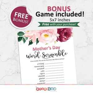 Printable Mothers Day Games, Scattergories Game for Mother's Day ...