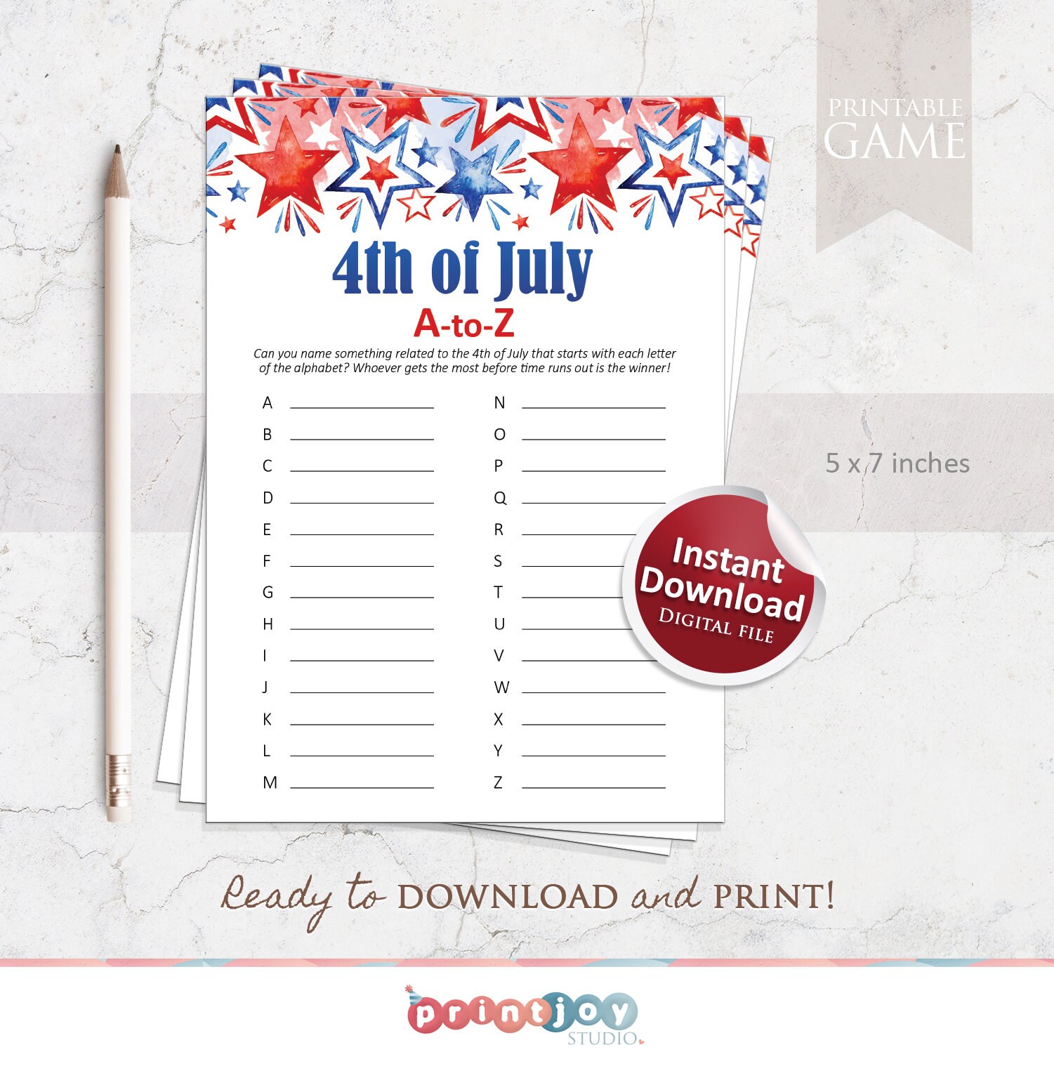 Printable Fourth of July Game 4th of July Printable Game - Etsy