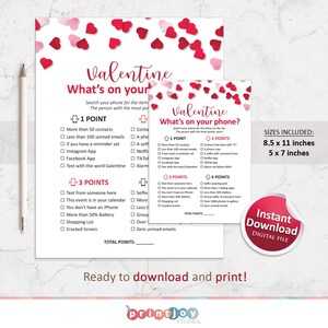 Valentine's Day Game, What's on Your Phone Game, Valentine Games, What ...