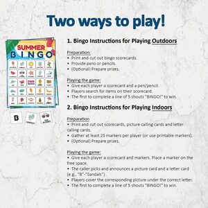 Summer Games, Summer Bingo, Printable Games, Printable Bingo Cards ...