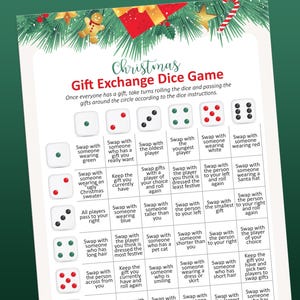 Christmas Dice Game, Christmas Gift Exchange Dice Game, Christmas Party ...