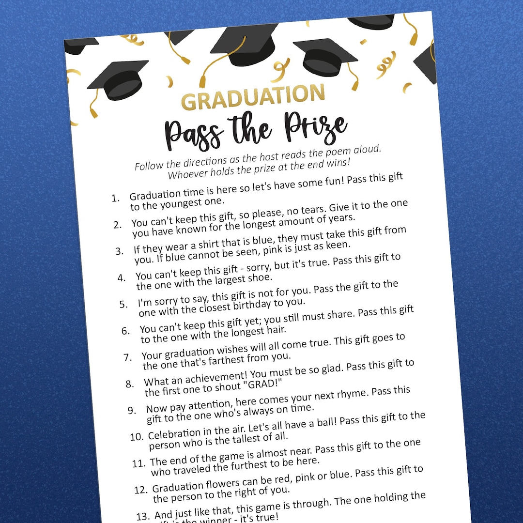 Grad Party, Pass the Gift Game, Graduation Games, Gift Exchange Game ...