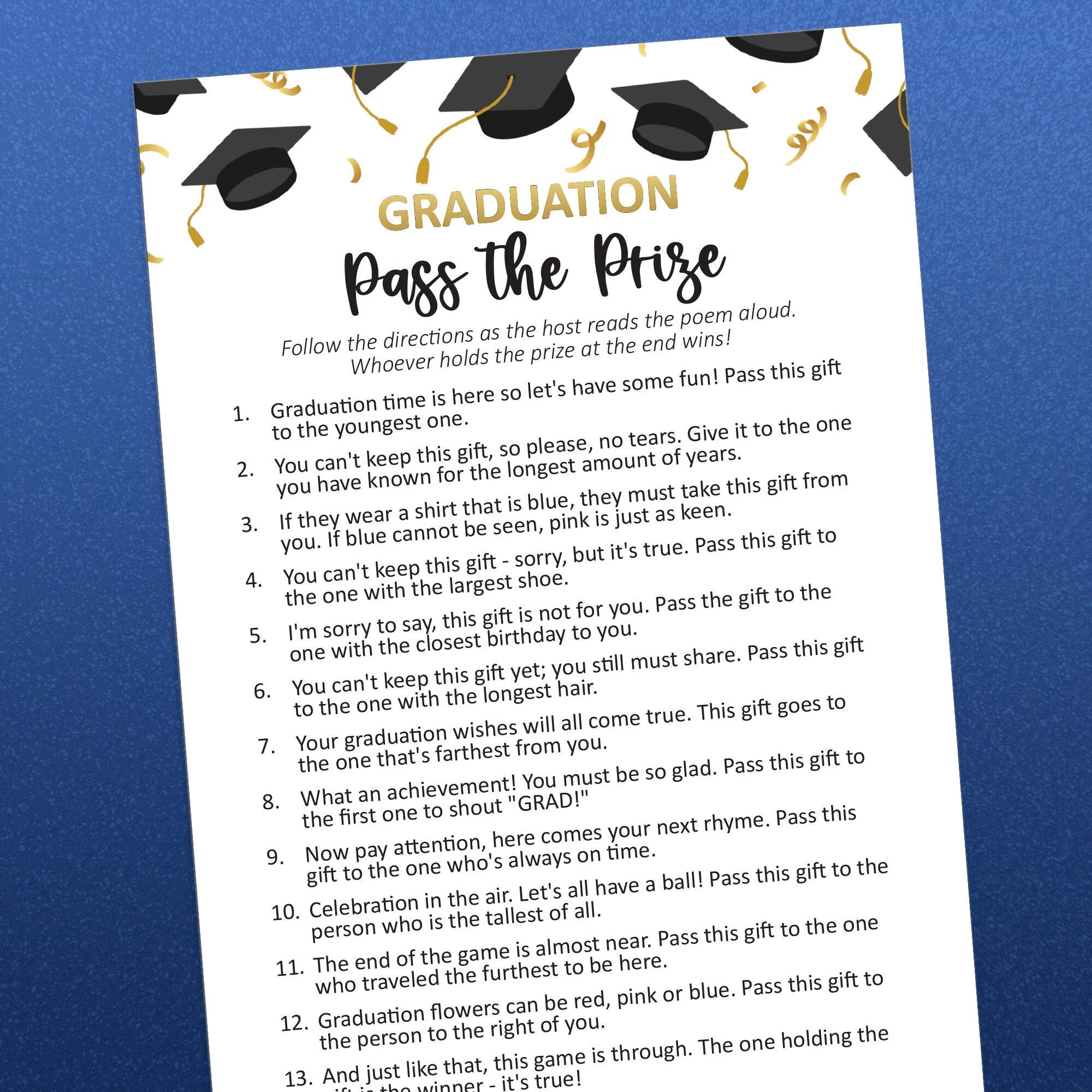 Grad Party, Pass the Gift Game, Graduation Games, Gift Exchange Game ...
