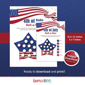 Candy Dice Game, Games for Kids, 4th of July Games, Printable Games ...