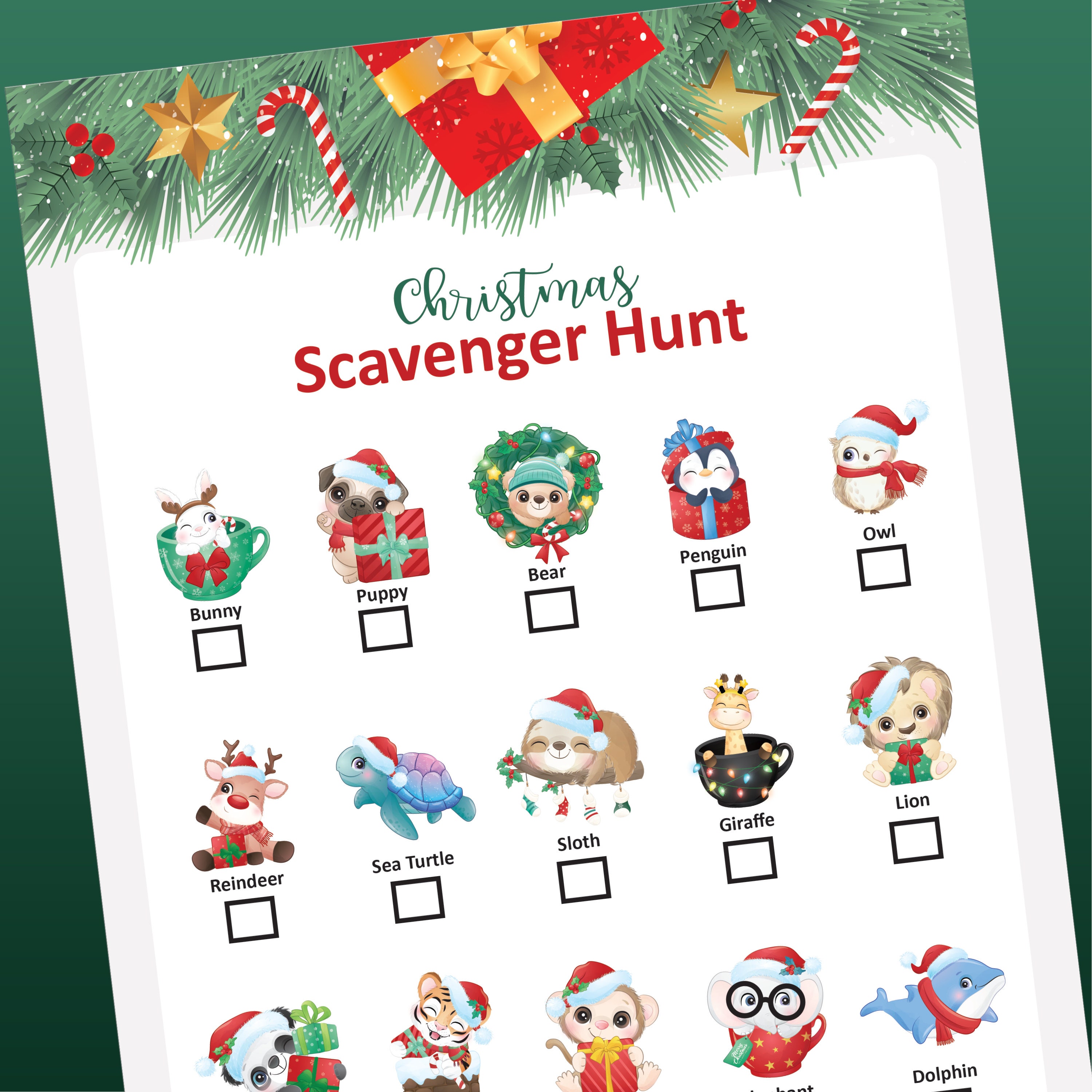 Printable Christmas Scavenger Hunt for Kids Toddler - Etsy