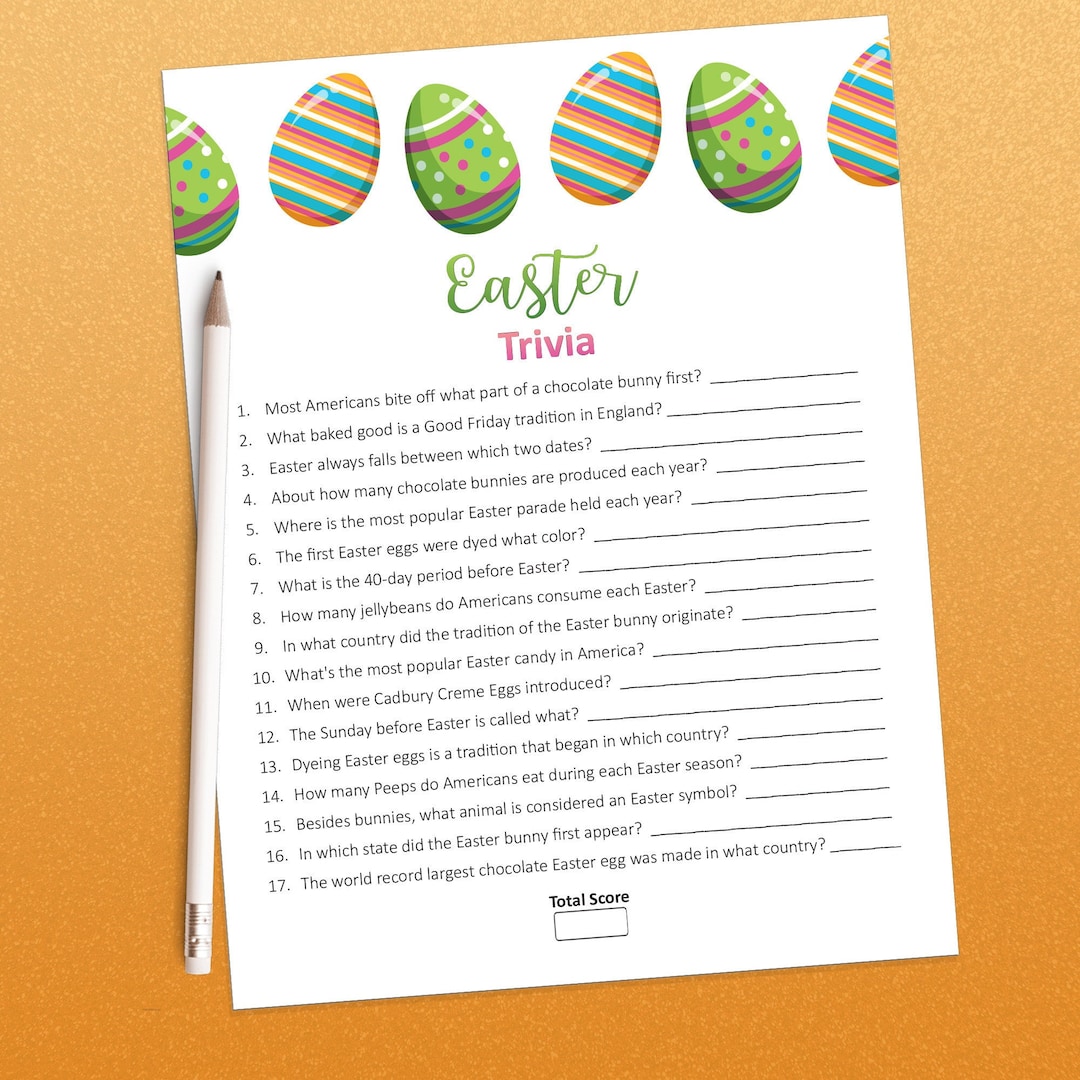 Easter Trivia Game, Trivia Cards, Games for Family, Trivia Questions ...