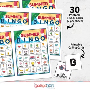 Summer Games, Summer Bingo, Printable Games, Printable Bingo Cards ...