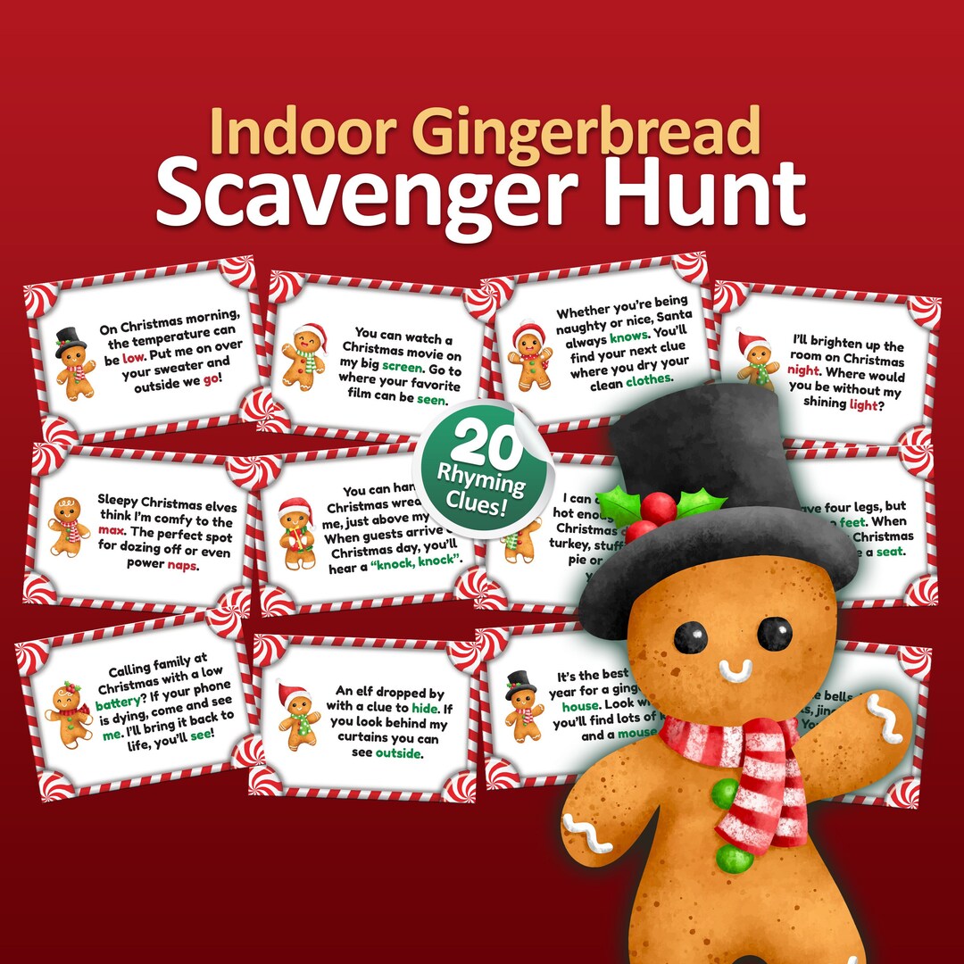 Indoor Christmas Scavenger Hunt for Kids, Christmas as Treasure Hunt ...