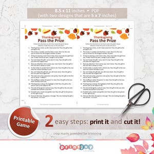 Thanksgiving Games Printable, Pass the Gift Game, Party Games, Adult ...