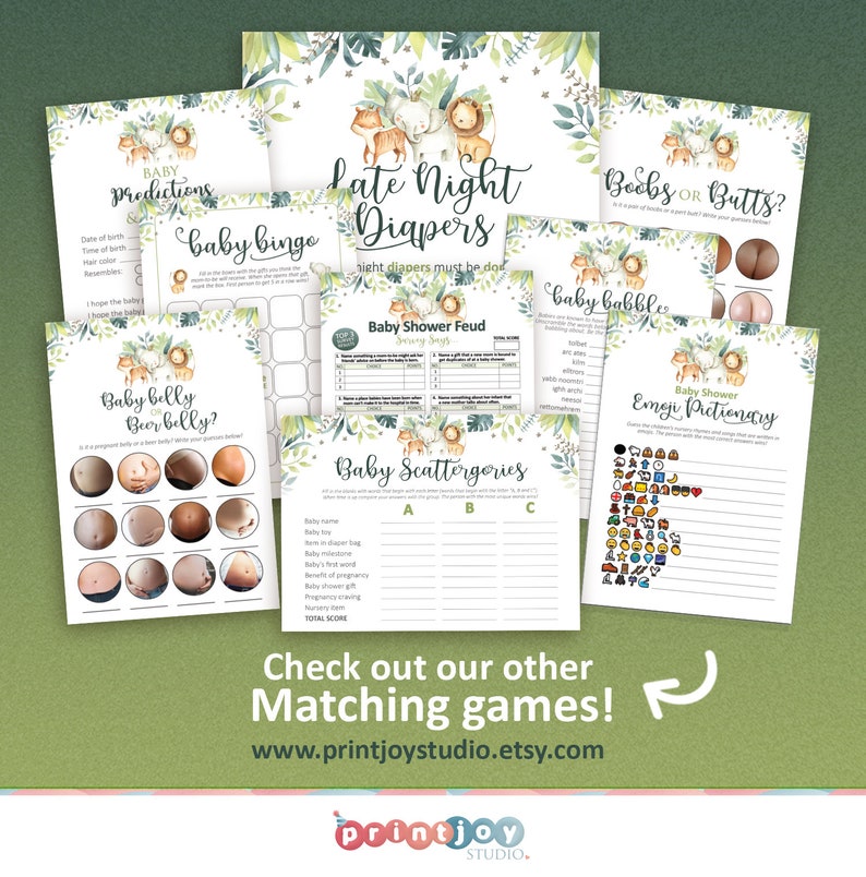 Baby Shower Word Scramble, Baby Shower Games, Safari Baby Shower, Baby ...