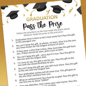 Grad Party, Pass the Gift Game, Graduation Games, Gift Exchange Game ...