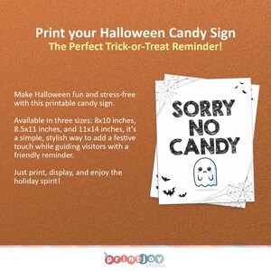 Printable Halloween Sign, Sorry No Candy, Halloween Door Sign ...